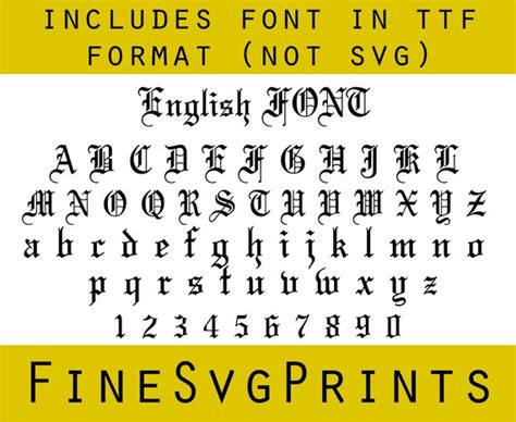 Old English Font TTF Letters Numbers Font For Cricut TTF Etsy