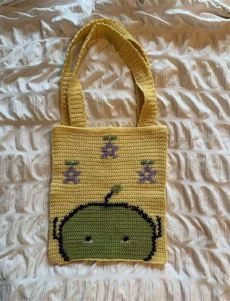 Junimo Crochet Tote Bag Pattern Stardew Valley Tapestry Tote Accessory Bag Cosy Gaming