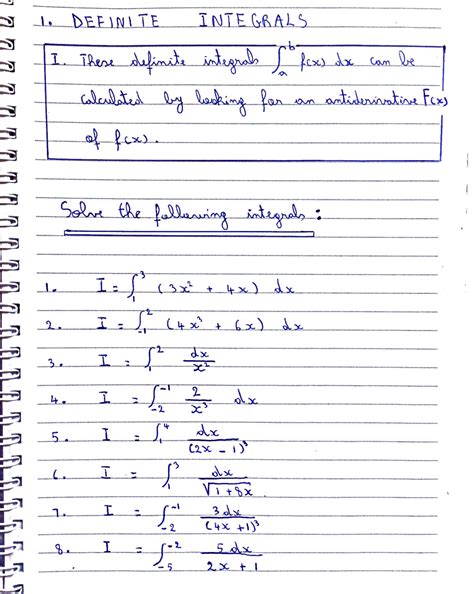 SOLUTION Integrals Exercises And Answers 1st Part 1 Studypool