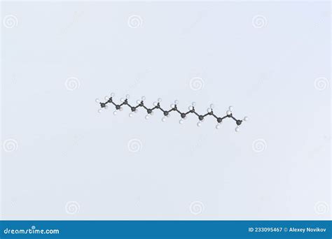 Heptadecane Molecule Made With Balls Scientific Molecular Model 3d Rendering Stock