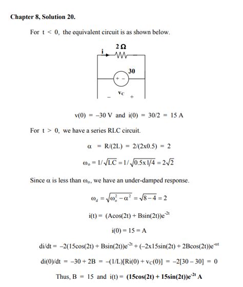 second order circuit sadiku s fundamentals of electric circuits