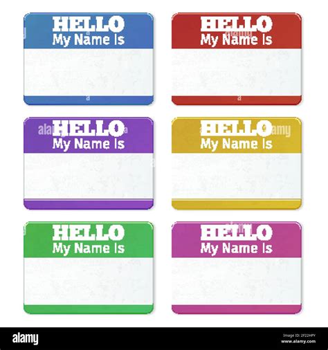 Hello My Name Is Introduction Cards Labels And Badges Set Tag
