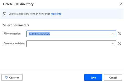 delete ftp directory power automate desktop action kaizen personal