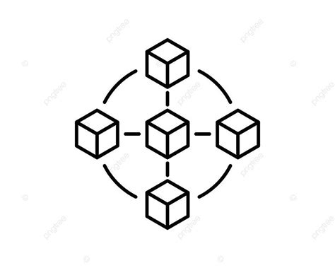 Streamlined Icon Of Blockchain Technology Minimalist Vector Symbol Or