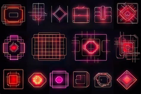 Premium Ai Image Geometry Wireframe Shapes And Grids Abstract Cyberpink