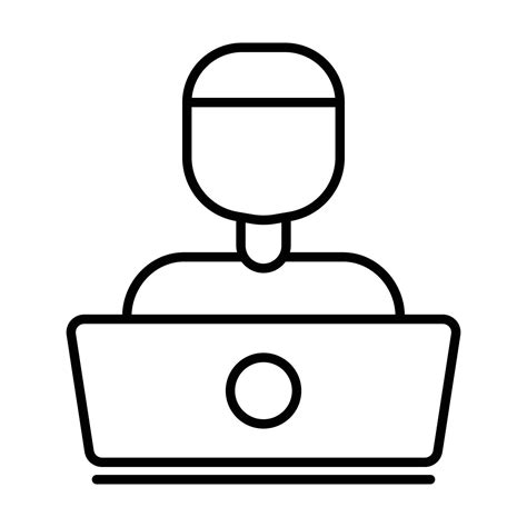 people icon illustration in front of laptop programmer icon icon related to developer line