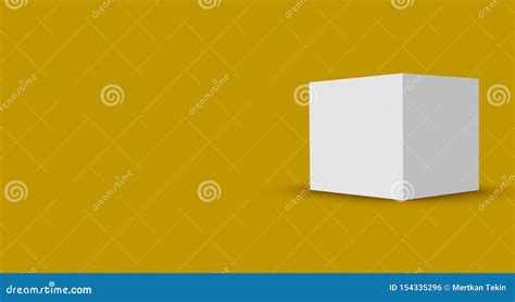3d Cube Box Render On Isolated Background For Product Package Design Mockup And Template Stock