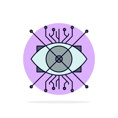 Ar Augmentation Cyber Eye Lens Flat Color Icon Vector 14875801 Vector Art At Vecteezy