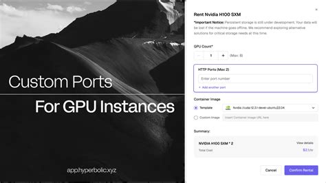 Custom Port Configuration For Gpu Instances Now Available On Hyperbolics Gpu Marketplace