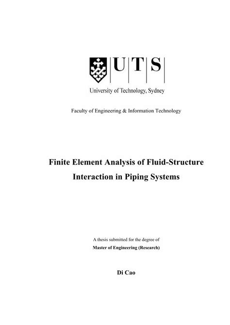 Pdf Finite Element Analysis Of Fluid Structure Interaction In