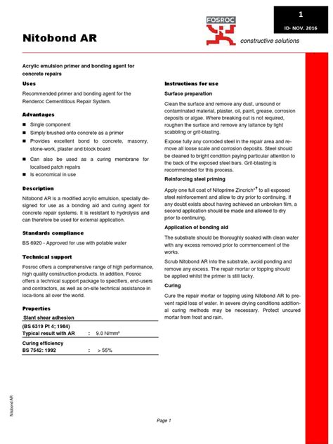 Nitobond Ar Pdf Concrete Corrosion