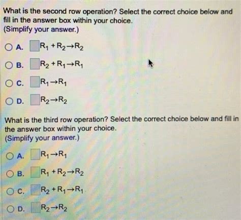 Solved For The Given Sequence Of Augmented Matrices
