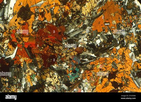 Gabbro Is A Mafic Igneous Intrusive Rock Photomicrograph Thin Section Polarized Light Stock