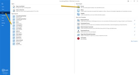 I Am Not Able To See Create Blank Project Simple Process Etc Options In The New Project
