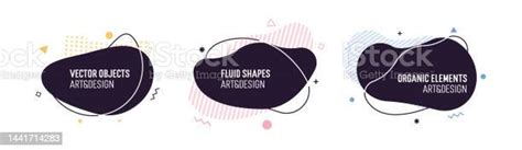 현대 유기 도형 세트입니다 유체 벡터 유행 요소입니다 서식 파일 그래픽 기하학적 연설 거품 및 자신의 텍스트 프레임 배너 0명에 대한 스톡 벡터 아트 및 기타 이미지