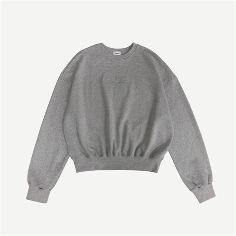 에제 Ezediary 리본 맨투맨 그레이 위시버킷