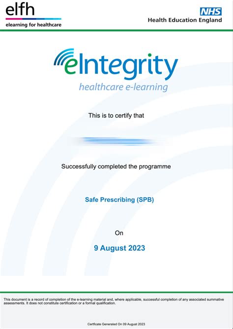Safe Prescribing Eintegrity