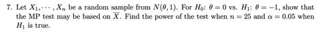 solved let x1 cdots xn be ﻿a random sample from n θ 1 ﻿for