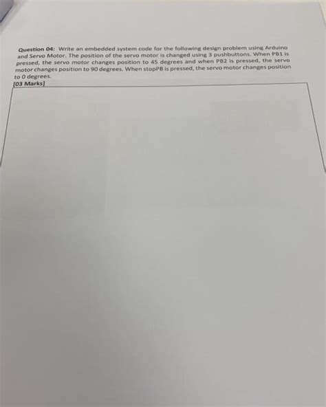 Solved Question Write An Embedded System Code For The Chegg