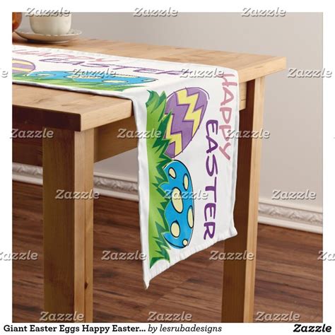 Giant Easter Eggs Happy Easter Table Runner Fabric Table Runner