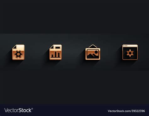 Set Document Settings With Graph Chart Picture Vector Image