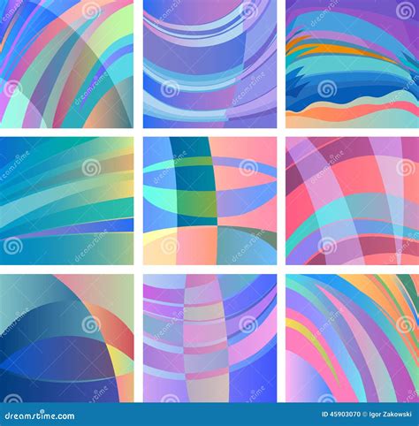 Background Smooth Abstract Design Set Stock Vector Illustration Of