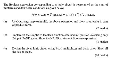 solved the boolean expression corresponding to a logic