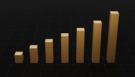 금 성장의 개념은 그리드 검정 배경에 막대 그래프입니다 3d 그림 3차원 형태에 대한 스톡 사진 및 기타 이미지 3차원 형태 개념 개념과 주제 Istock