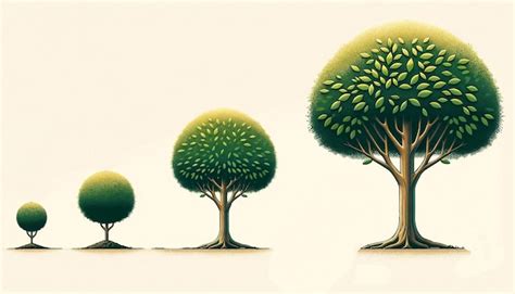 premium vector vector illustration of tree growth stages from