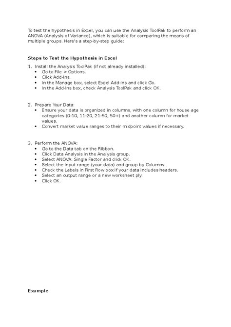 Chap 5 How To Create Hypothesis In Excel To Test The Hypothesis In Excel You Can Use The