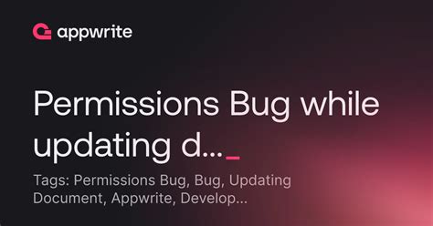 Permissions Bug While Updating Document Threads Appwrite