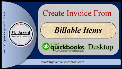 Create Invoice From Billable Items In Quickbooks Desktop
