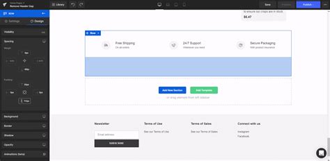 remove the white space in the header and footer help center