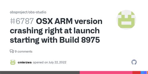 Osx Arm Version Crashing Right At Launch Starting With Build 8975