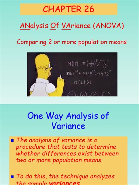 Chap 26 One Way Anova Pdf Analysis Of Variance Errors And Residuals