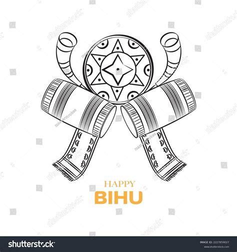 Happy Bihu Line Drawing Illustration Stock Vector Royalty Free 2227859027 Shutterstock