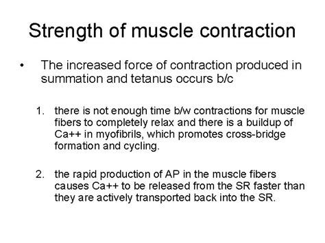 Muscle Physiology Stimulus Frequency And Muscle Contraction Energy
