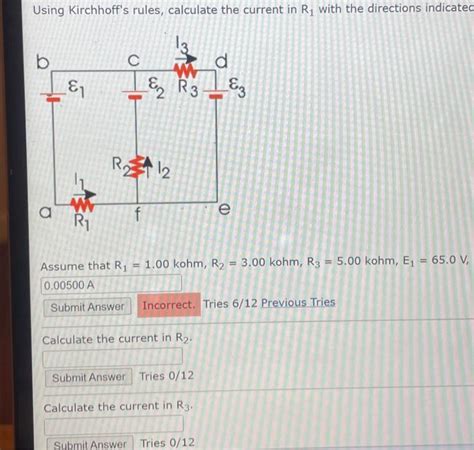 solved using kirchhoff s rules calculate the current in r₁