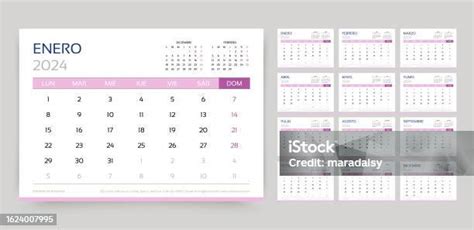 스페인어 달력 2024 년 기업 플래너 템플릿입니다 벡터 그림입니다 0명에 대한 스톡 벡터 아트 및 기타 이미지 0명 12월 1월 Istock