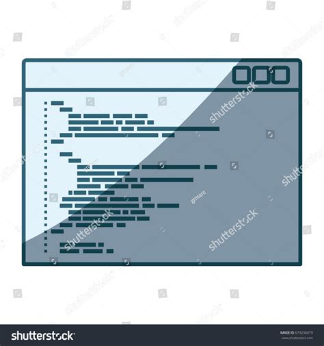 Blue Shading Silhouette Programming Window Script Stock Vector Royalty Free 673236079
