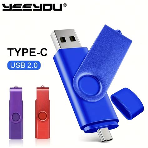 High Speed Rotating Usb Stick Type C Usb2 0 Flash Drive Otg Pendrive For External Storage 64gb