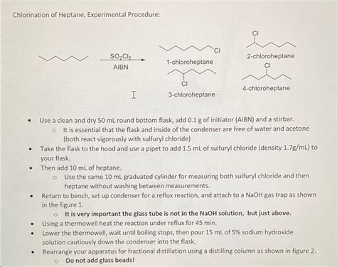 Solved Chlorination Of Heptane Experimental