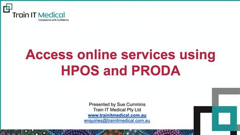 Online Course 55 Access Online Services Using Hpos And Proda Train It Medical