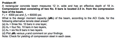 solved problem 1 a rectangular concrete beam measures 12