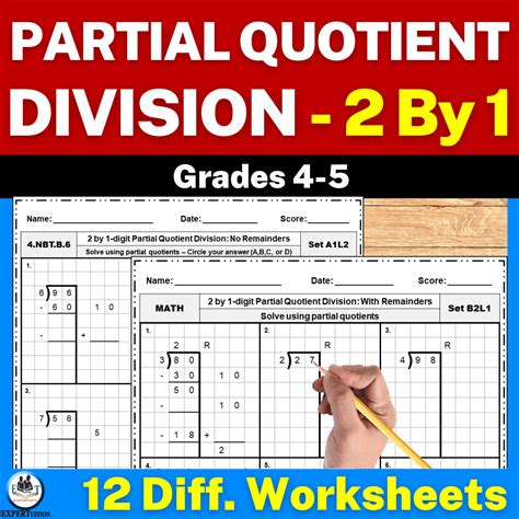 2 Digit By 1 Partial Quotients Division Grade 4 Worksheets