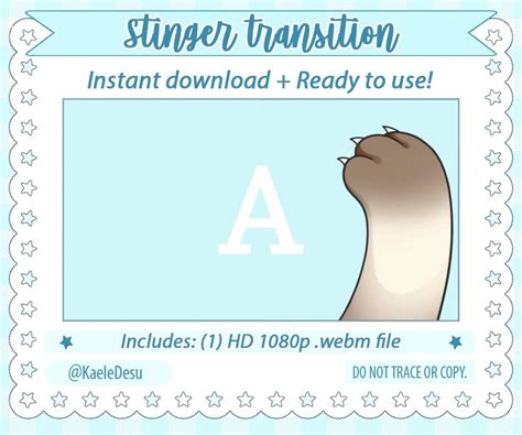 Siamese Cat Paw Stinger Transition Animated Stinger For Streamers Cute Twitch Transition Twitch