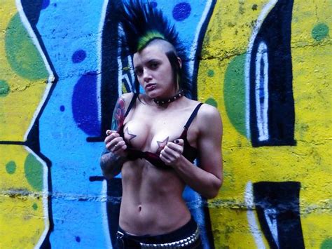 Mohawk Babe Showing Titties Pic