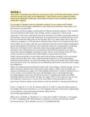 Human Sexuality Discussion Posts Docx WEEK Then Select A Classmates Post That Does Not Yet