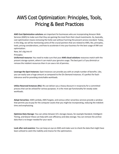 Ppt Aws Cost Optimization Principles Powerpoint Presentation Free Download Id 12474859