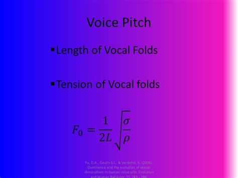 Puts D A Gaulin S J C Verdolini K 2006 Dominance And The Evolution Of Sexual